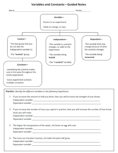 Independent Variable - Examples, PDF | Examples
