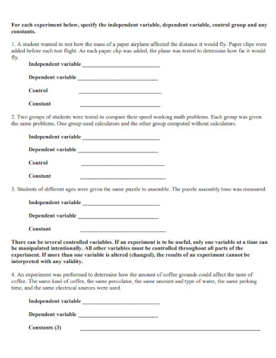 Independent Variable - Examples, PDF | Examples
