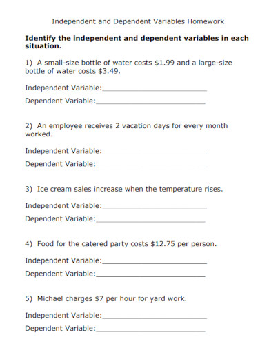 Independent Variable - Examples, PDF | Examples