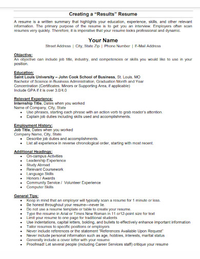 Resume Experience - Examples, PDF | Examples
