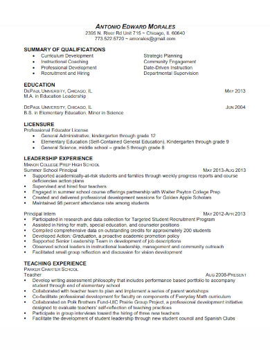 Resume Experience - Examples, PDF | Examples