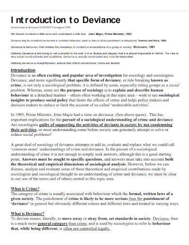 Deviance - Examples, PDF | Examples