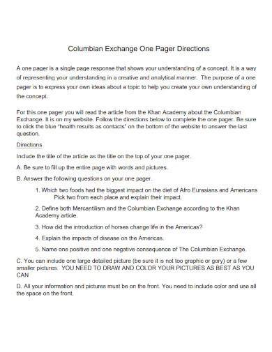 One Pager - Examples, PDF | Examples