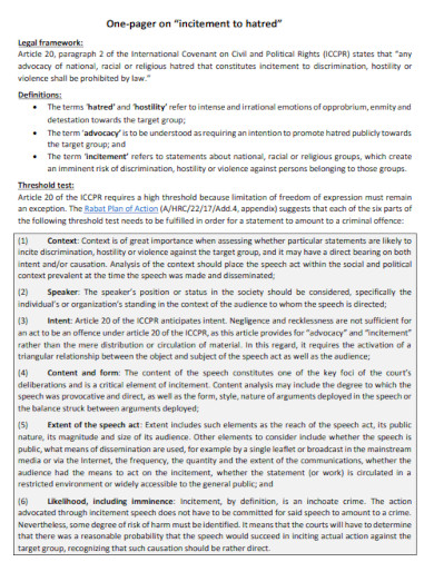 One Pager - Examples, PDF | Examples