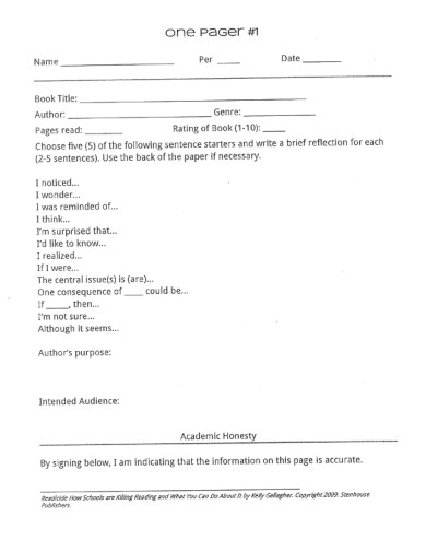 One Pager - Examples, PDF | Examples