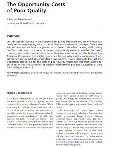 Opportunity Cost - 99+ Examples, Format, How to Calculate, PDF