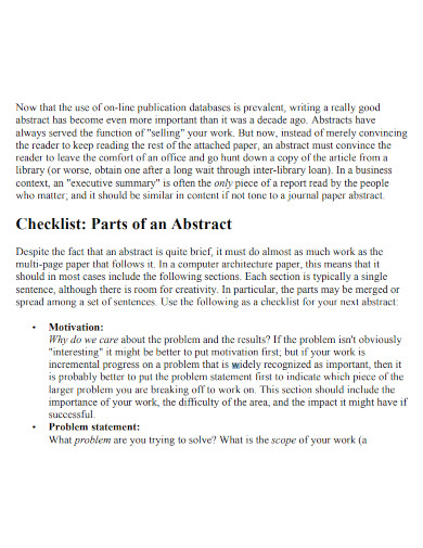 Abstract - Examples, PDF | Examples