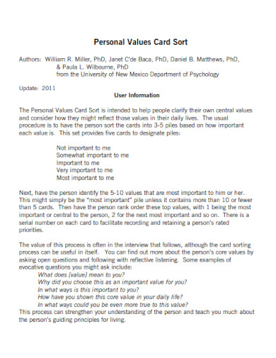 Values - Examples, PDF | Examples