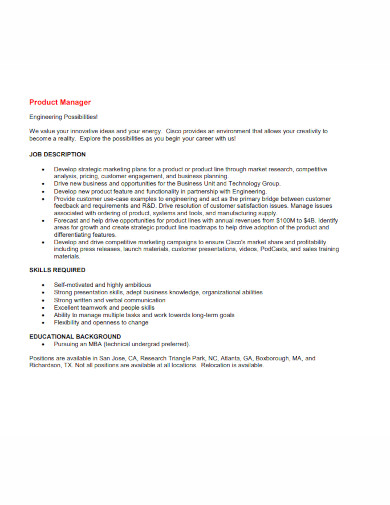 Product Manager Resume - Examples, How to Write, PDF