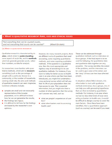 Qualitative - Examples, PDF | Examples