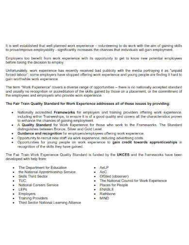 Work Experience - Examples, PDF | Examples