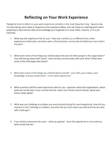 Work Experience - Examples, PDF | Examples