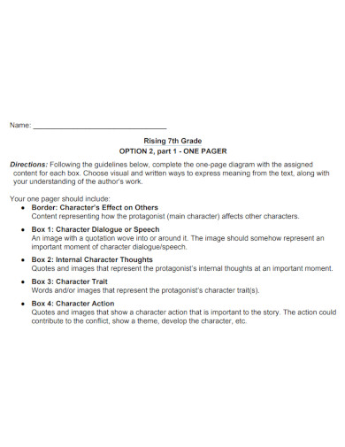 One Pager - Examples, PDF | Examples