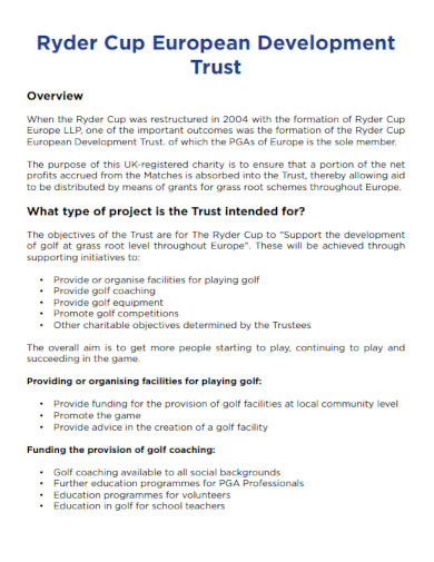 Ryder Cup - Examples, PDF | Examples