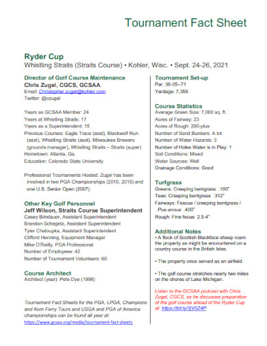 Ryder Cup - Examples, PDF | Examples