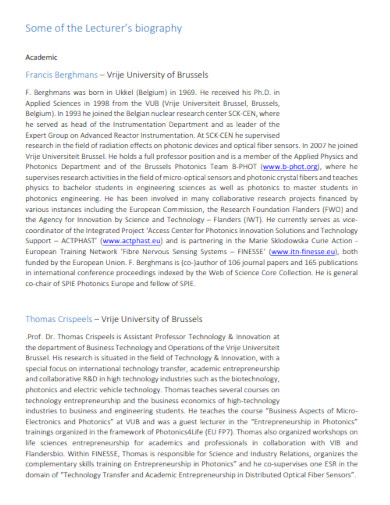 Biography - 99+ Examples, Format, PDF, Word