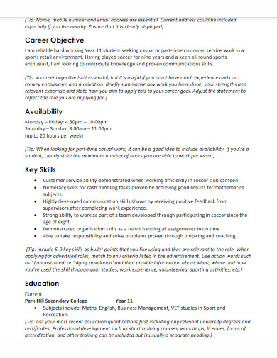 Resume Experience - Examples, PDF | Examples