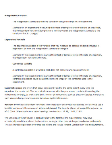 Independent Variable - Examples, PDF | Examples