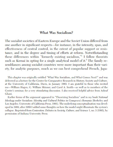 Socialism - 99+ Examples, Format, How to Distinguish, PDF