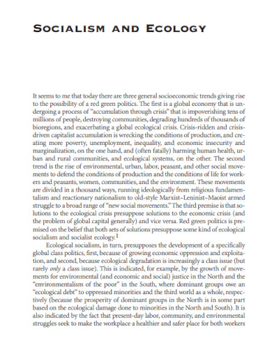 Socialism - 99+ Examples, Format, How to Distinguish, PDF