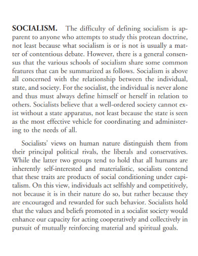 Socialism - 99+ Examples, Format, How to Distinguish, PDF