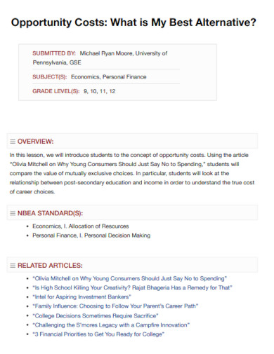 Opportunity Cost - 99+ Examples, Format, How to Calculate, PDF