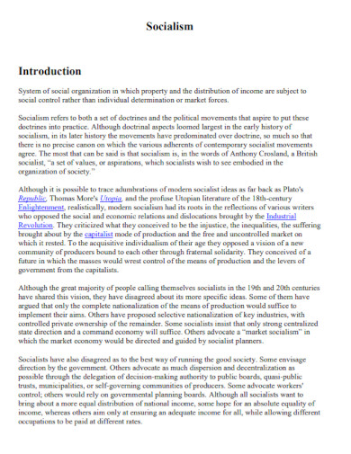 Socialism - 99+ Examples, Format, How to Distinguish, PDF