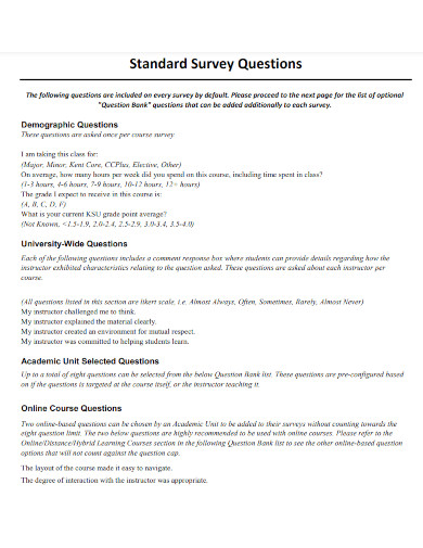 Survey Question - Examples, PDF | Examples