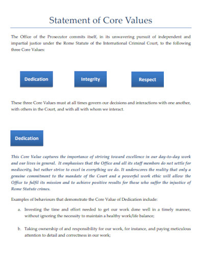 Core Values - Examples, PDF | Examples
