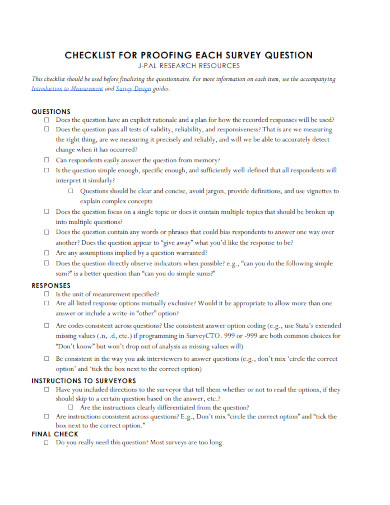 Survey Question - Examples, PDF | Examples