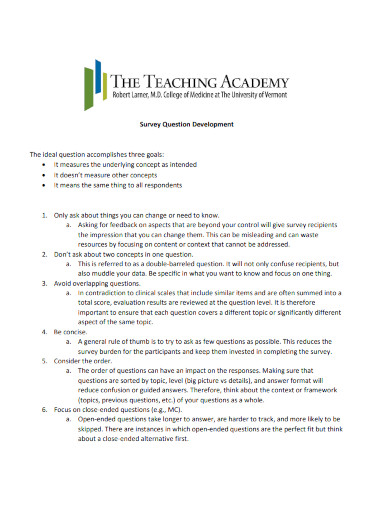 Survey Question - Examples, PDF | Examples