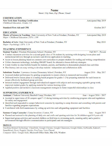 Resume Experience - Examples, PDF | Examples
