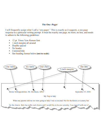 One Pager - Examples, PDF | Examples