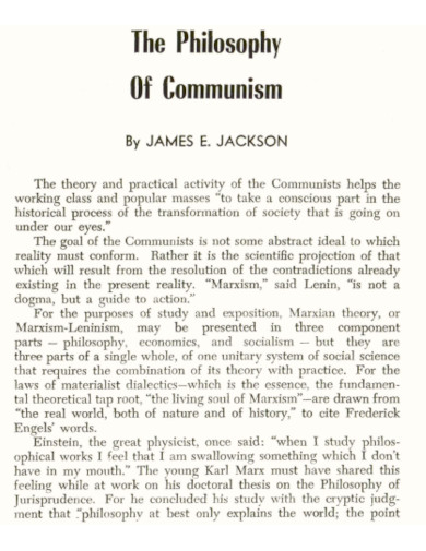Communism - Examples, PDF | Examples