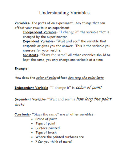 Independent Variable - Examples, PDF | Examples