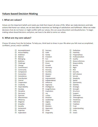 Values - Examples, PDF | Examples