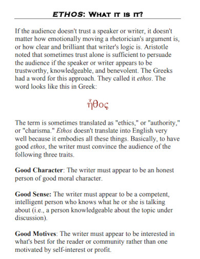 Ethos - 99+ Examples, How to Use, PDF