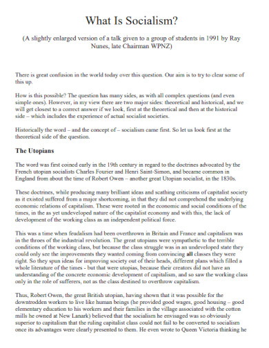 Socialism - 99+ Examples, Format, How to Distinguish, PDF