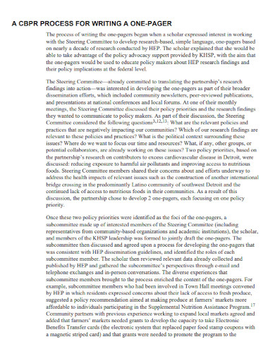 One Pager - Examples, PDF | Examples