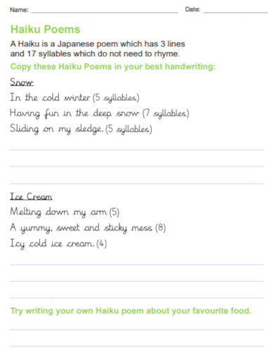 Haiku Poem - Examples, PDF | Examples