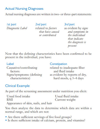 Nursing Diagnosis - Examples, PDF | Examples