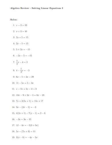 Linear Equations - Examples, Format, How to Graph, PDF