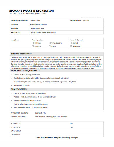 Cashier Resume - Examples, PDF | Examples