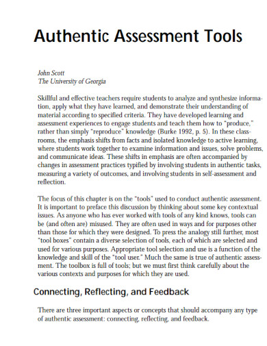Authentic Assessment - Examples, PDF | Examples