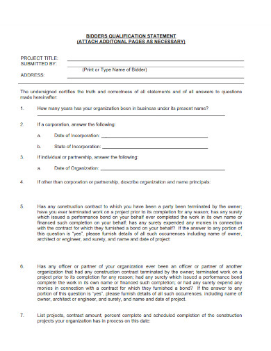 Statement of Qualifications - Examples, PDF | Examples