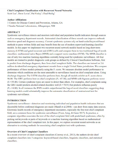 Chief Complaint - Examples, PDF | Examples