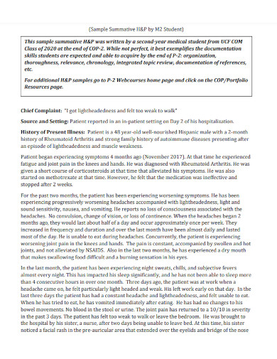 Chief Complaint - Examples, PDF | Examples