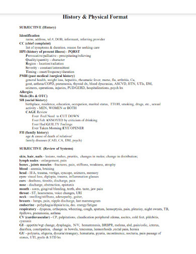 Chief Complaint - Examples, PDF | Examples