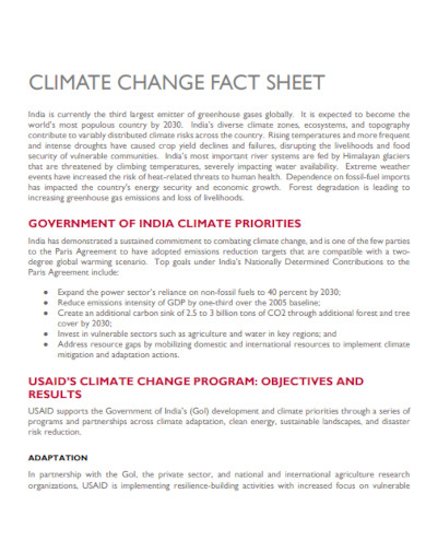 Climate Change - Examples, PDF | Examples