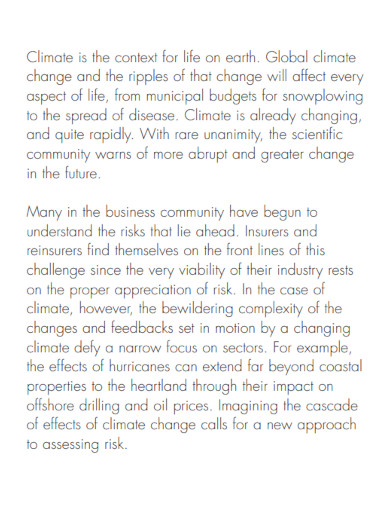 Climate Change - Examples, PDF | Examples